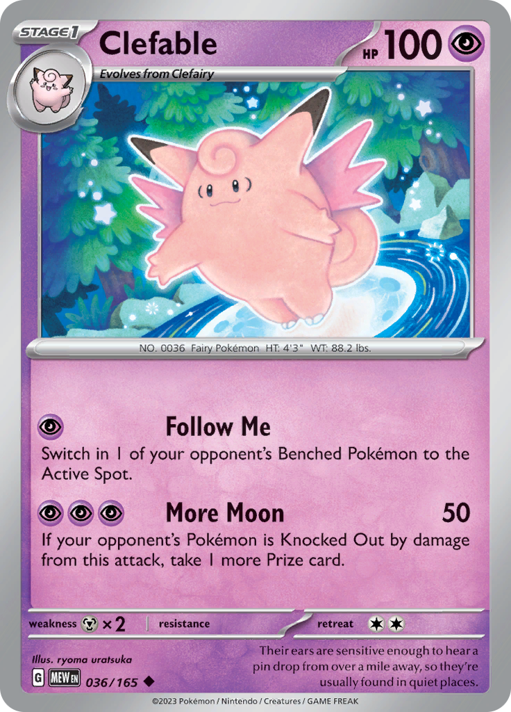 Clefable - 036/165 - Uncommon (Español) – Drawn