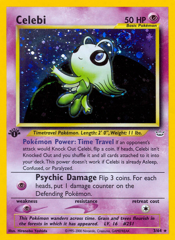 Celebi - 003/64 - Holo Rare - DMG (Unlimited) – Drawn