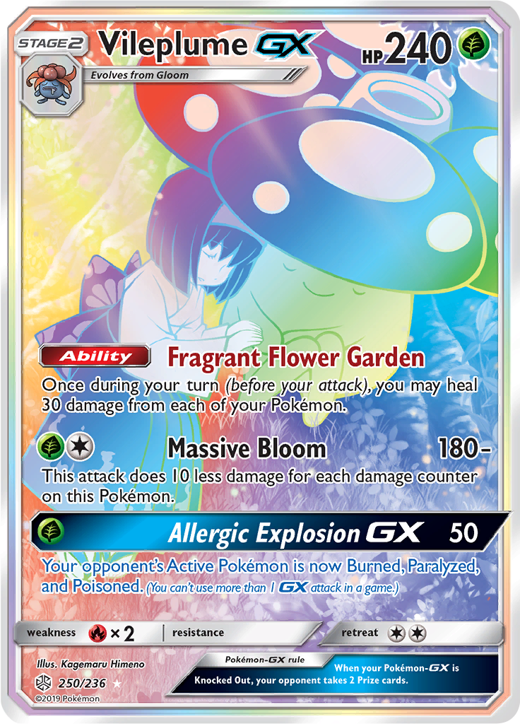 Vileplume GX - 250/236 - Hyper Rare – Drawn