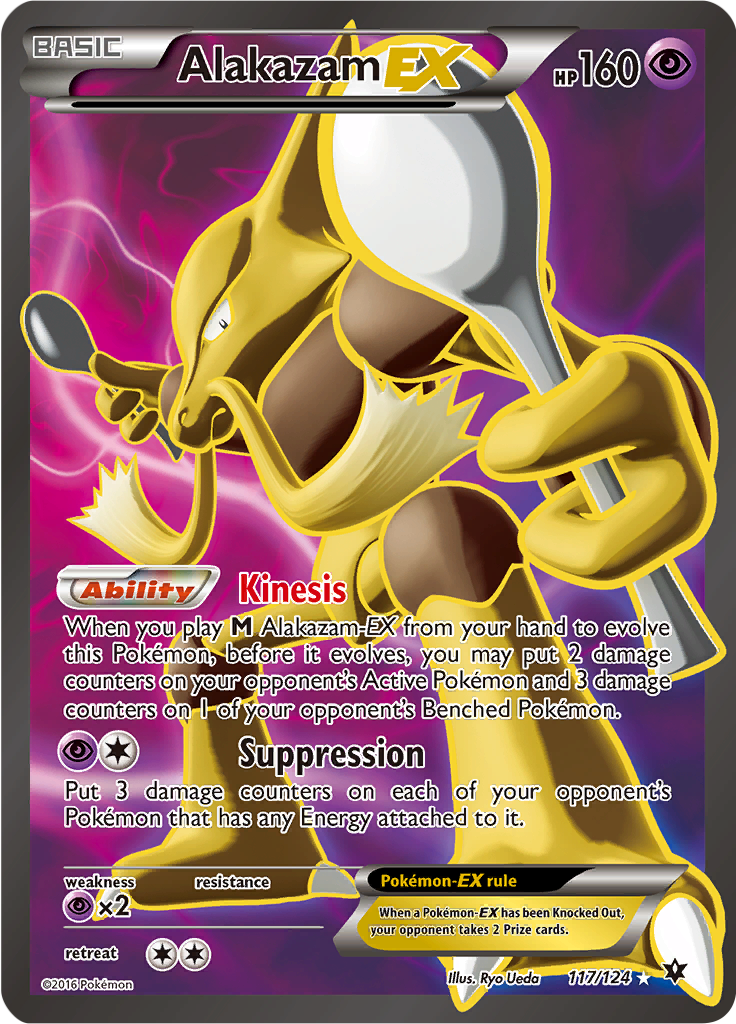 Alakazam EX - 117/124 - Full Art Ultra Rare - LP – Drawn